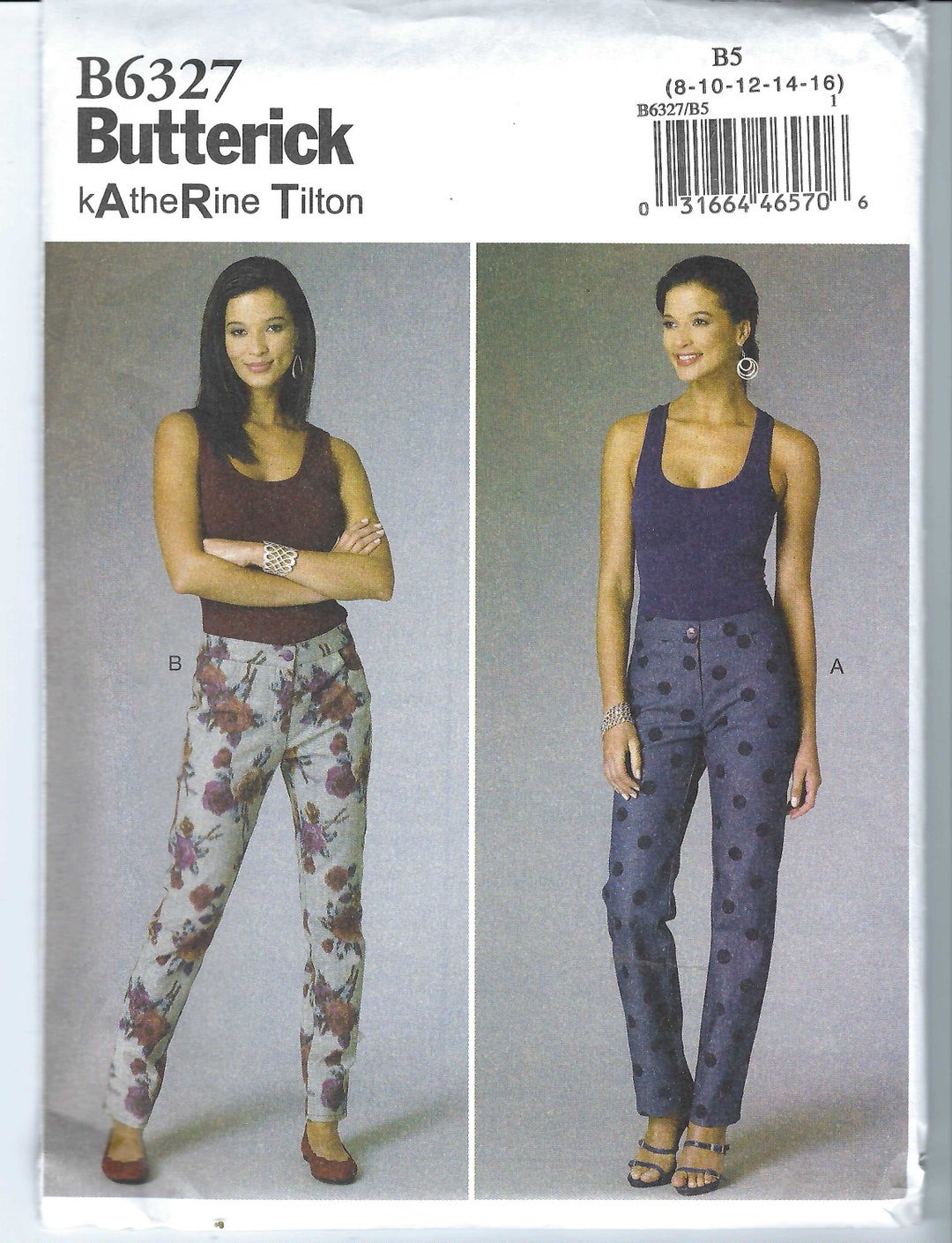 Uncut Butterick Sewing Pattern 6327 Women’s Semi-fitted Pants Sizes 8 ...
