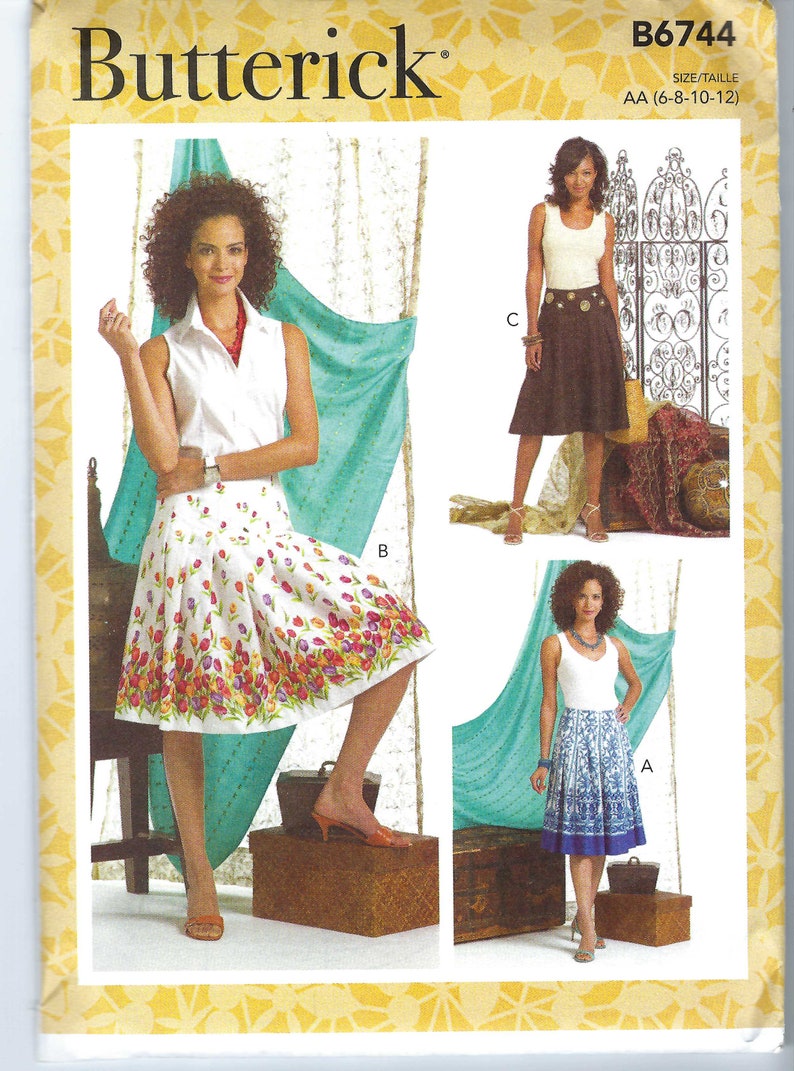 Uncut Butterick Sewing Pattern 6744 Skirt Size US 6-8-10-12 - Etsy