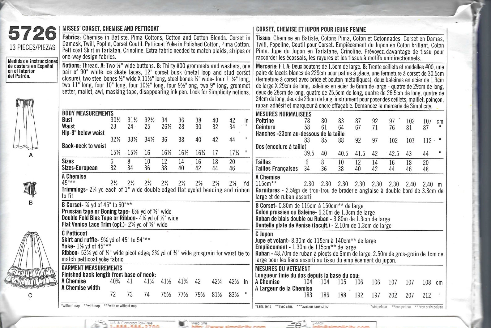 Uncut Simplicity Sewing Pattern 5726 Historic Mid 1800scivil - Etsy