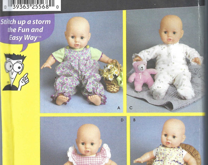 Uncut Simplicity Sewing Pattern Baby Doll Clothes for Dummies 7071 12 ...
