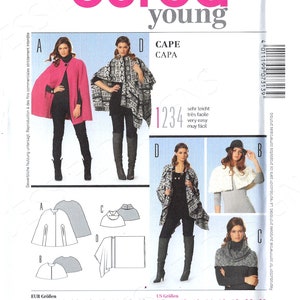 FF Burda Style Sewing Pattern 7313 Cape Wrap Shrug Capelet, Modern Boho ...