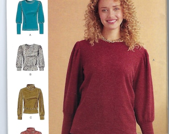 Misses Knit Tops With Length and Sleeve Variations Simplicity Sewing ...