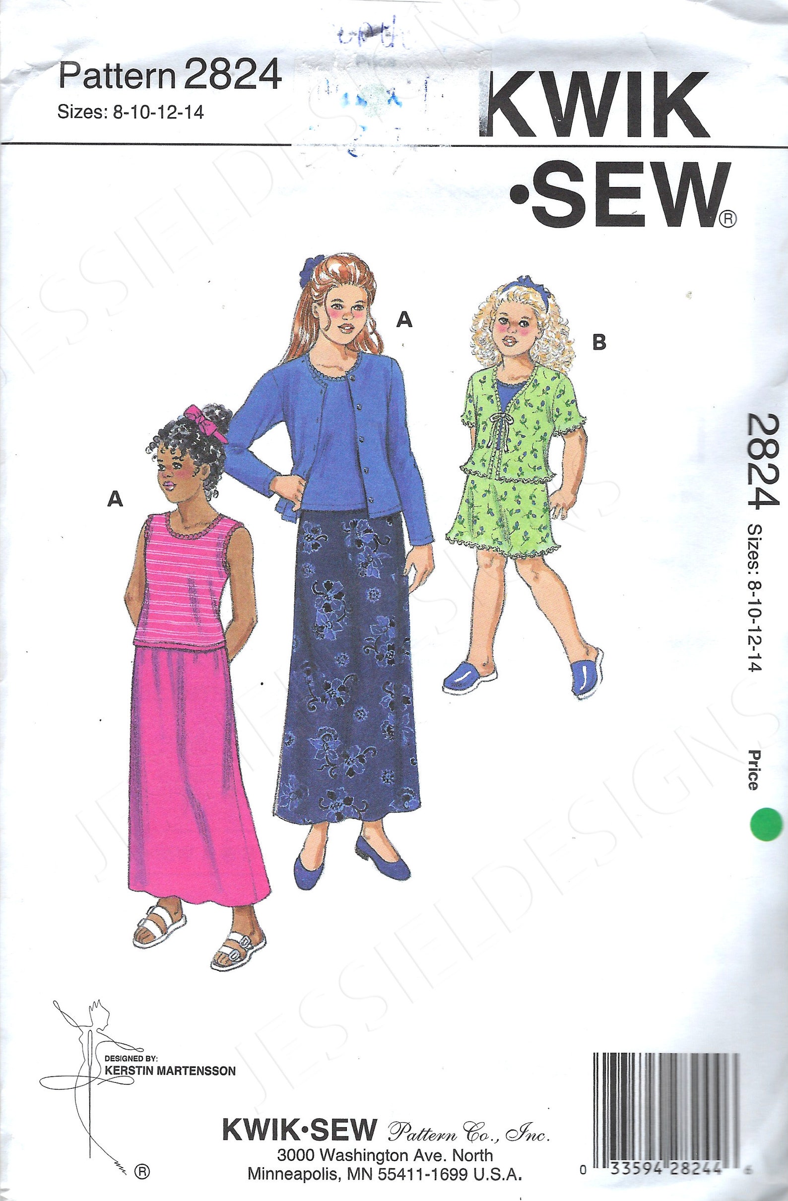 Uncut vintage Kwik Sewing Pattern 2824 Girls' Tops | Etsy