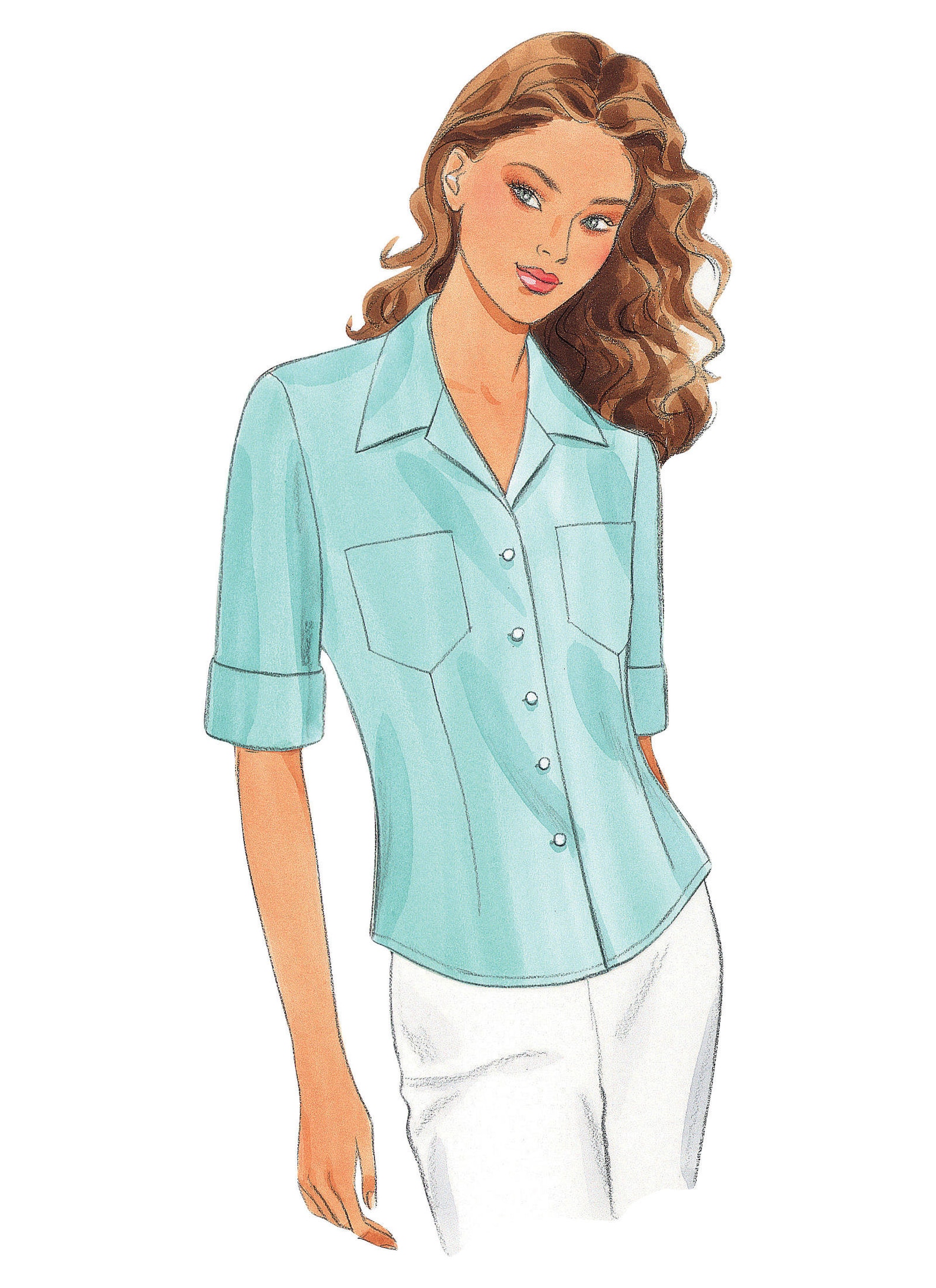 Uncut Sewing Pattern for Womens Classic Button Down Shirts, Butterick ...