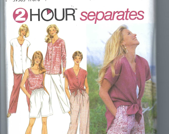 Uncut Vintage Simplicity Sewing Pattern Easy Pull on Loose Fit Pants or ...