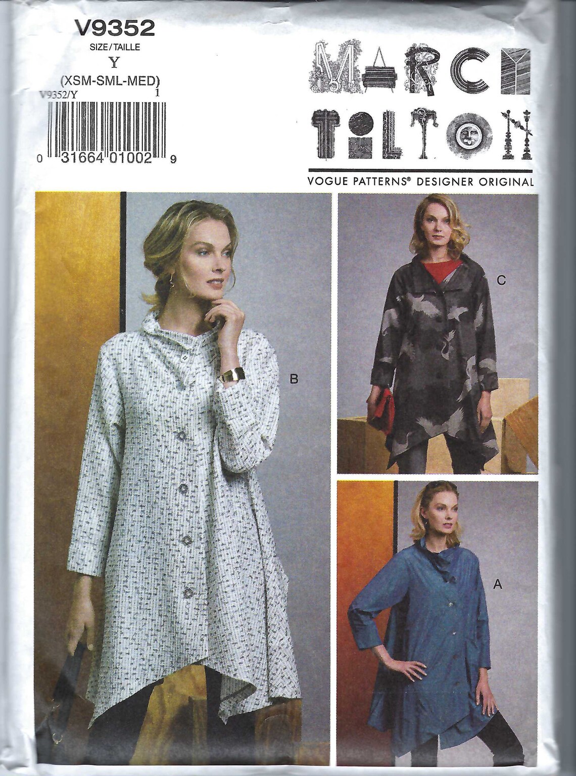 Uncut Vogue Sewing Pattern 9352 Misses' Coat Size Xs-s-m - Etsy