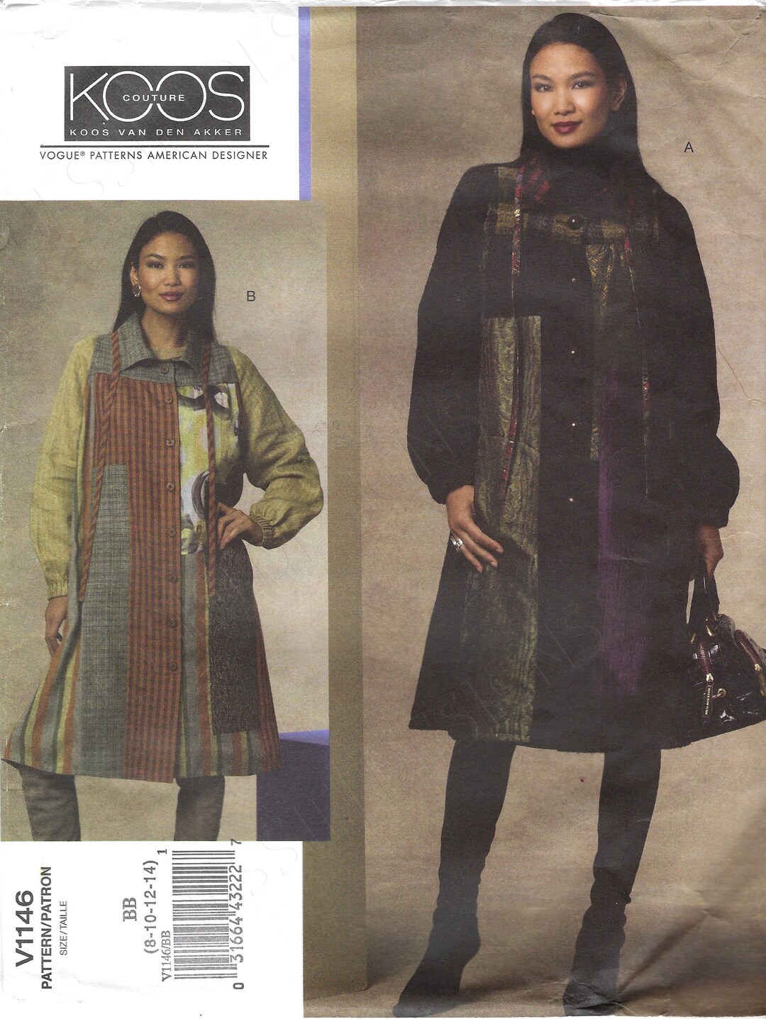 Uncut Vogue Sewing Pattern 1146 Koos Couture American Designer Coat BB ...