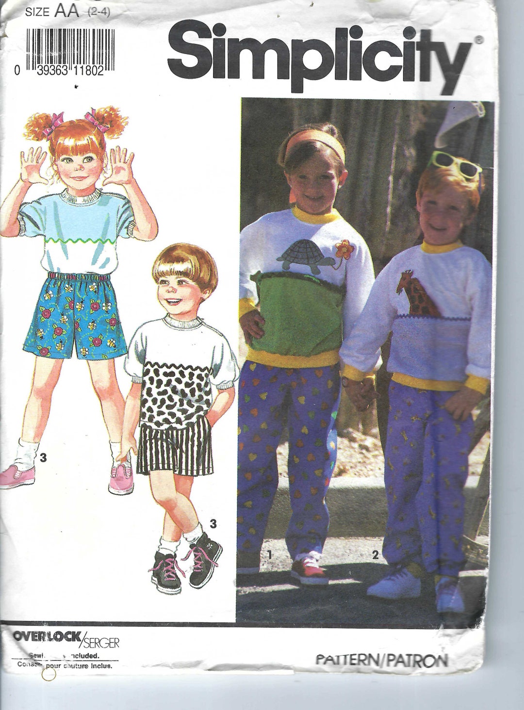 Uncut Vintage Simplicity Sewing Pattern 7535 Kids Applique Sweatshirts ...