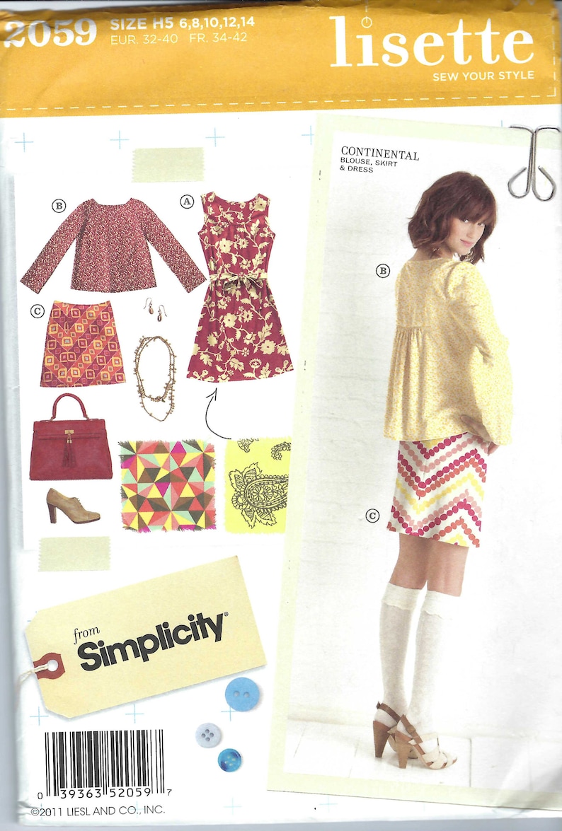 Uncut Simplicity Sewing Pattern 2059 Lisette Continental - Etsy