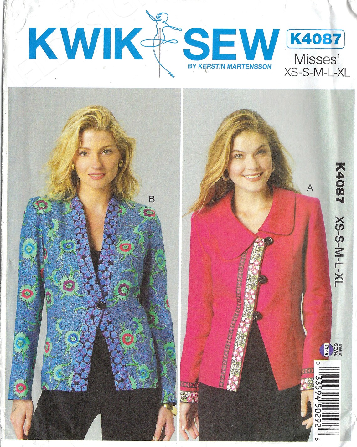 Uncut Kwik Sewing Pattern 4087 Jacket Pattern Size Xs-s-m-l-xl | Etsy
