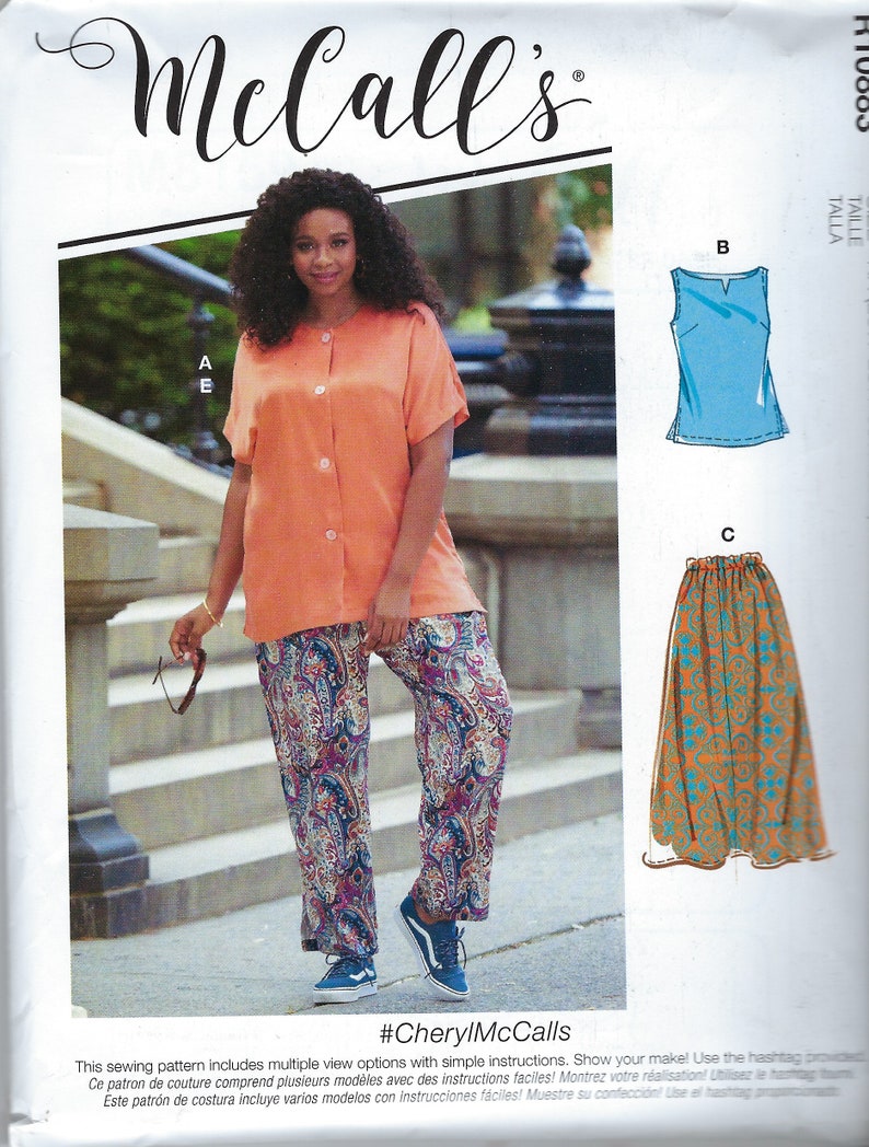 Uncut Mccalls Sewing Pattern Womens Plus-size Shirt, Top, Skirt and ...