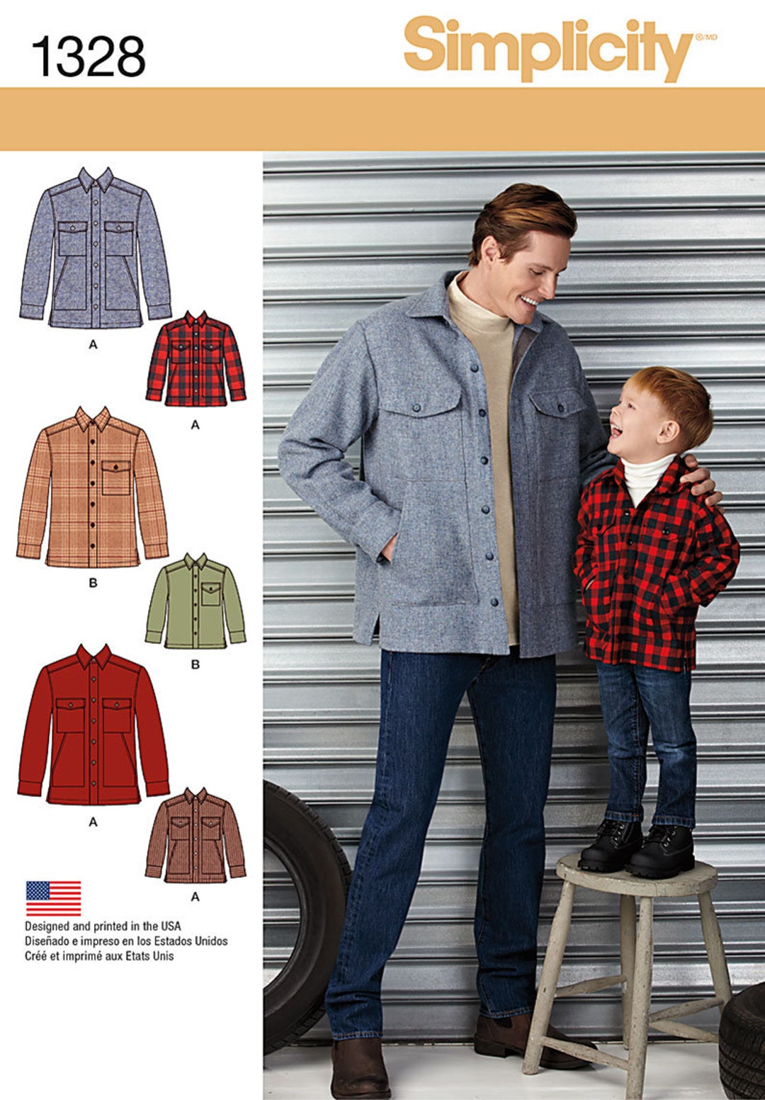 Rare Uncut Simplicity Boys and Men's SHIRT JACKET 1328 Size S-l/s-xl FF ...