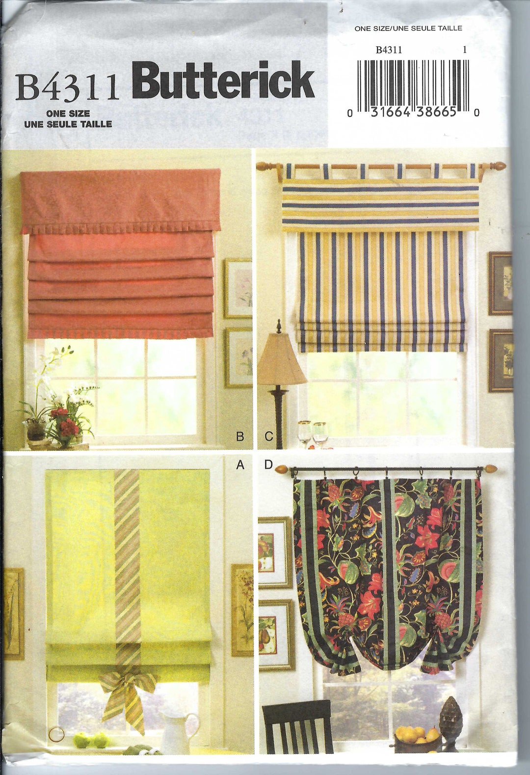 Uncut Butterick Sewing Pattern Window Decor Pattern Butterick 4311 ...