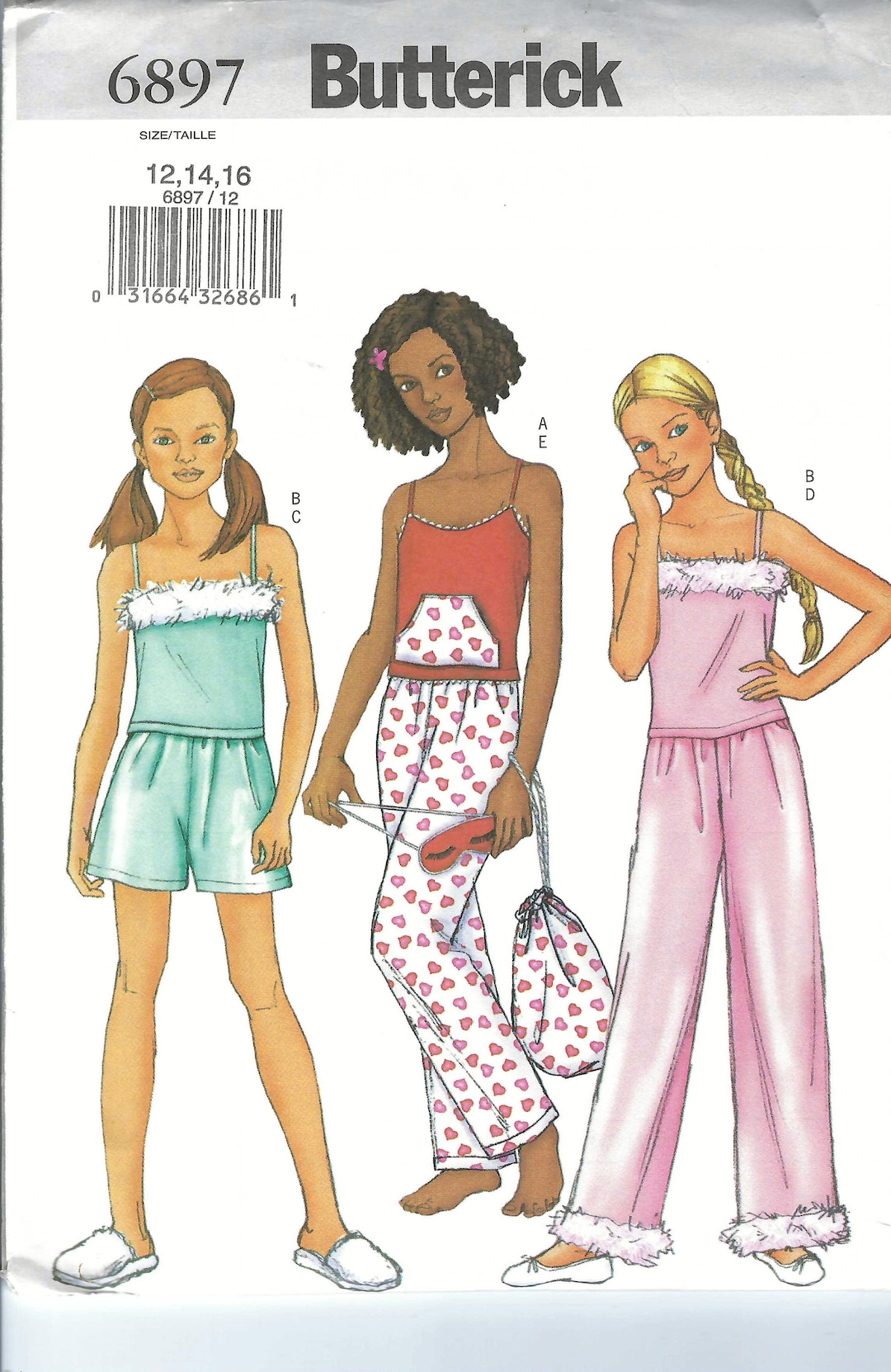 Uncut Butterick Sewing Pattern 6897 Girls Easy Close Fitting Pullover ...