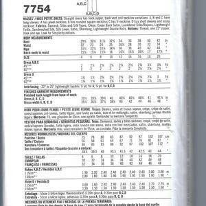 Uncut Vintage Simplicity Sewing Pattern 7754 Misses DRESS, SIZE 10, 12 ...