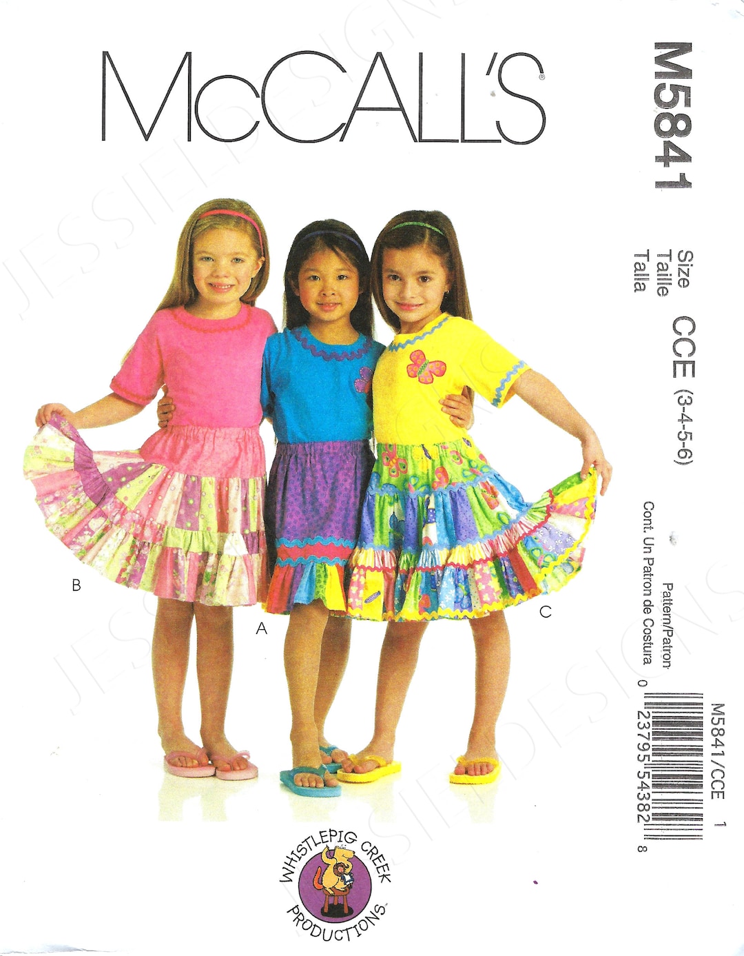 Uncut Mccalls Sewing Pattern 5841 - Girl's Summer Outfits - Tiered ...