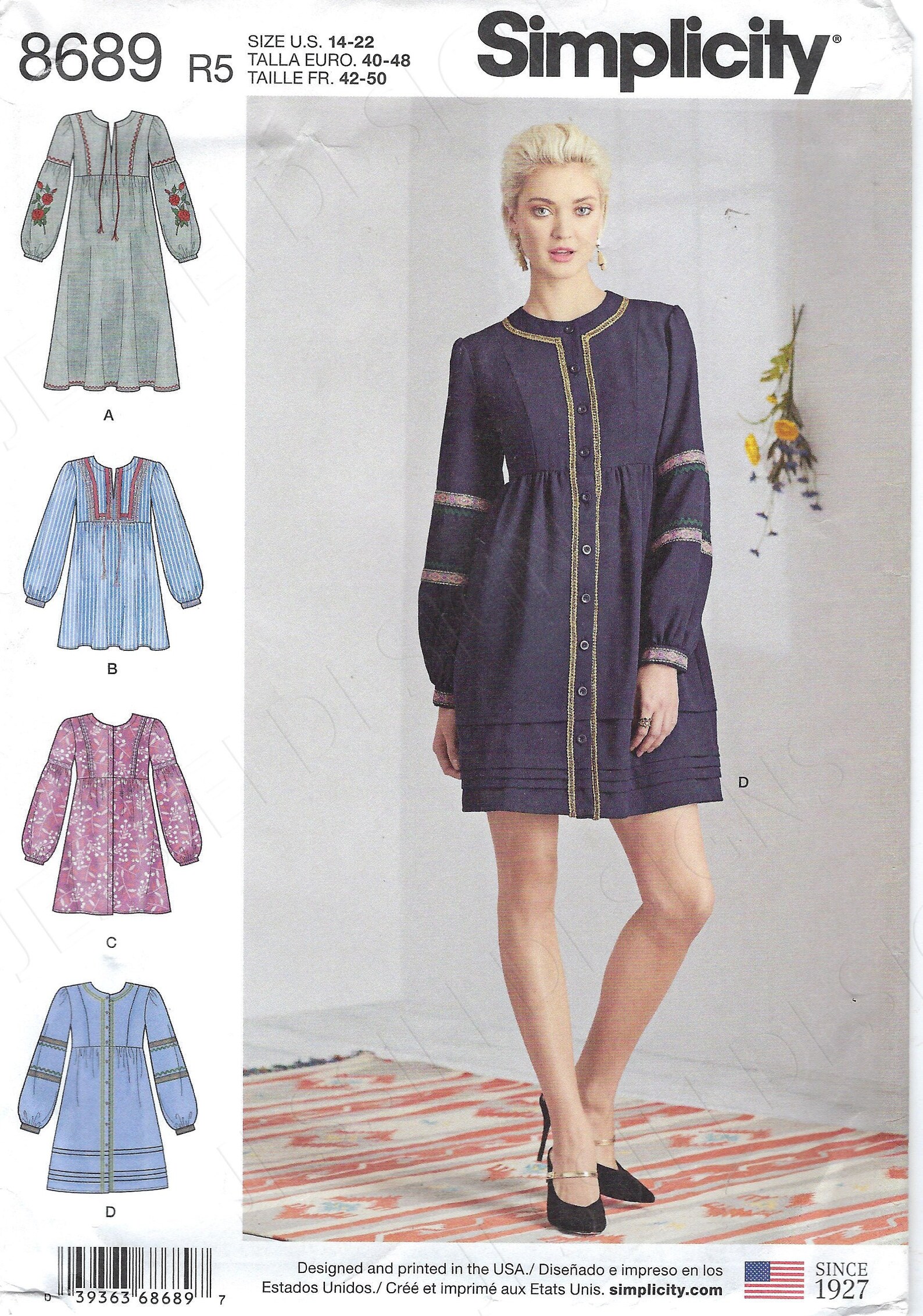 Uncut Simplicity Sewing Pattern 8689 R5 Size 6-14 14-22 Misses' Dresses ...