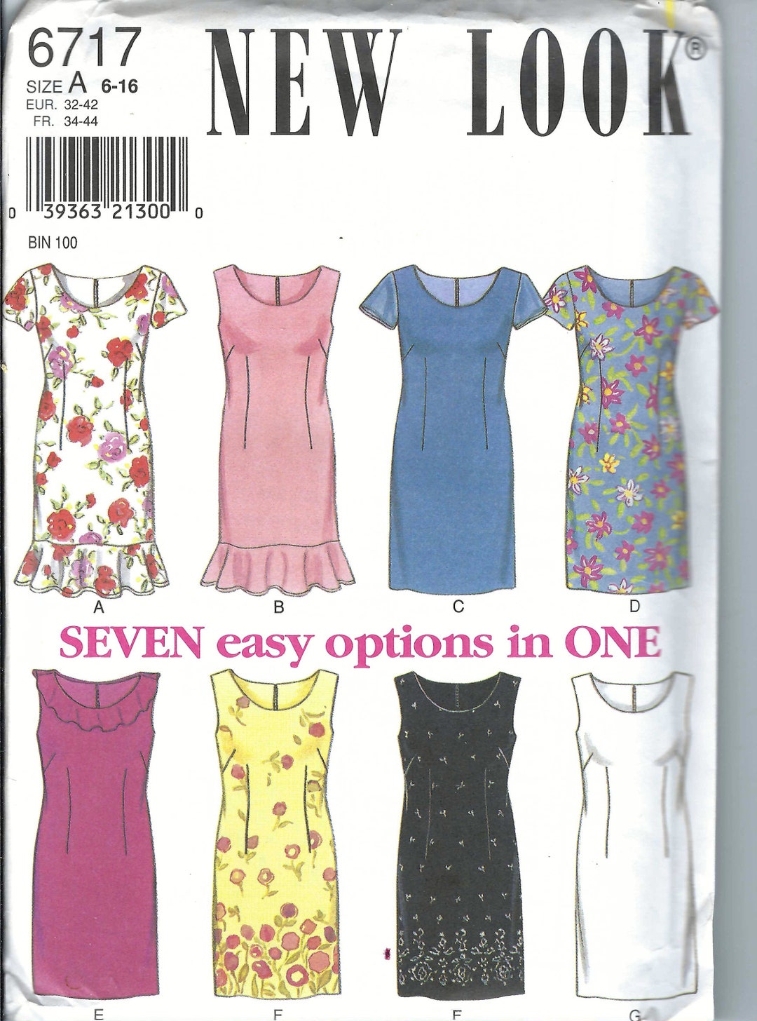 New Look Sewing Pattern 6717 Misses PENCIL DRESS Size 6-16 Uncut - Etsy