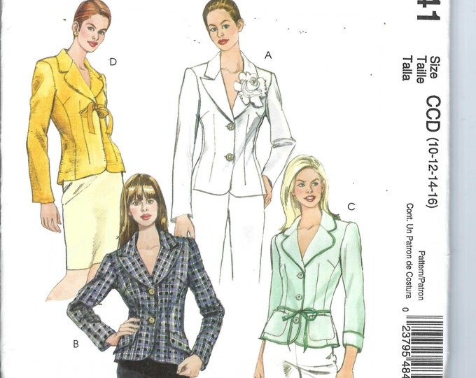 Uncut Mccalls Sewing Pattern Fitted Below Waist Jacket Womens Misses ...
