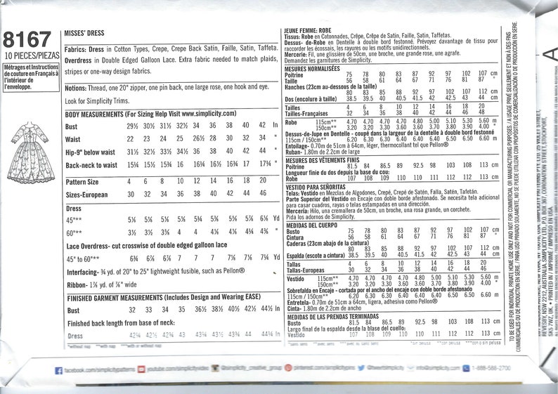 Uncut Simplicity Sewing Pattern 8167 Misses' Sew Chic - Etsy