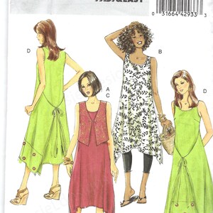 Uncut Butterick Sewing Pattern 5362 Misses Boho Tunic, Dress & Vest ...