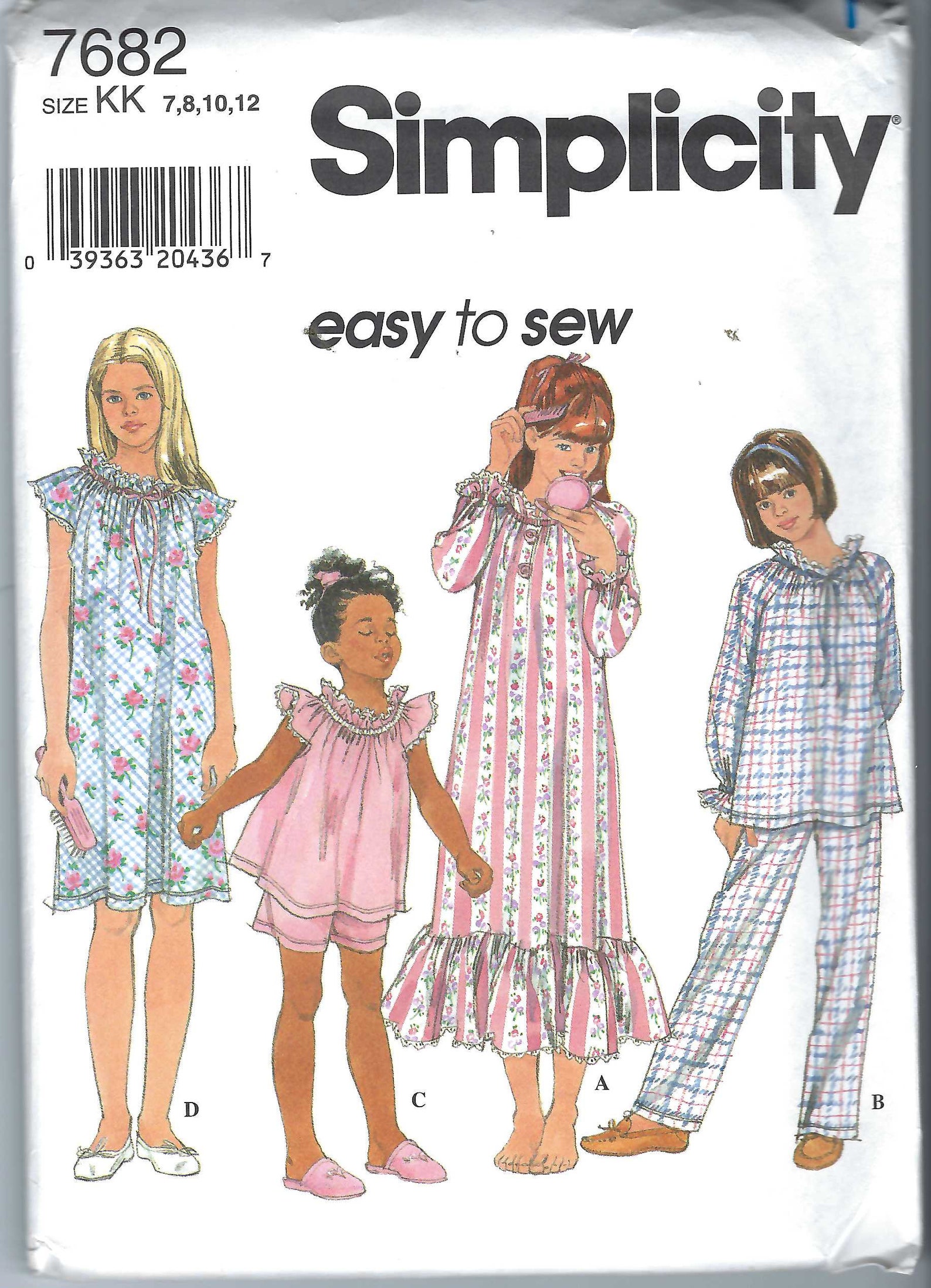 Uncut Vintage Simplicity Sewing Pattern 7682 Girls Child - Etsy