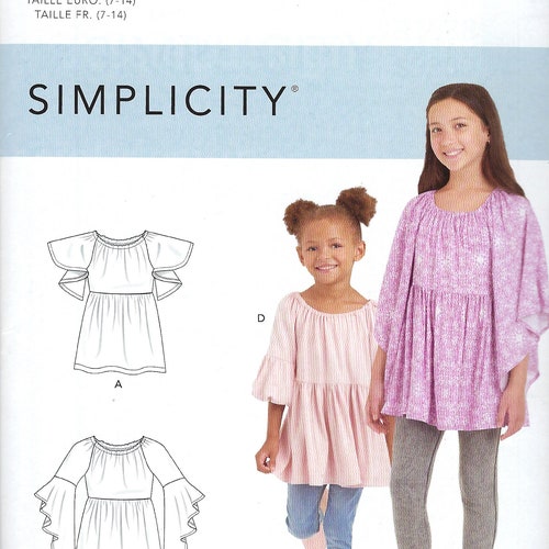 Uncut Simplicity Sewing Pattern 1453 Child's Dress Top - Etsy
