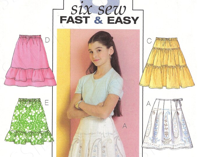Uncut Butterick Sewing Pattern 4722 , Girls' Skirts Sizes: 7-8-10 12-14 ...