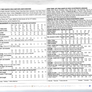 Uncut Simplicity Sewing Pattern 432 738 1200 Three Quarter Circle SKIRT ...