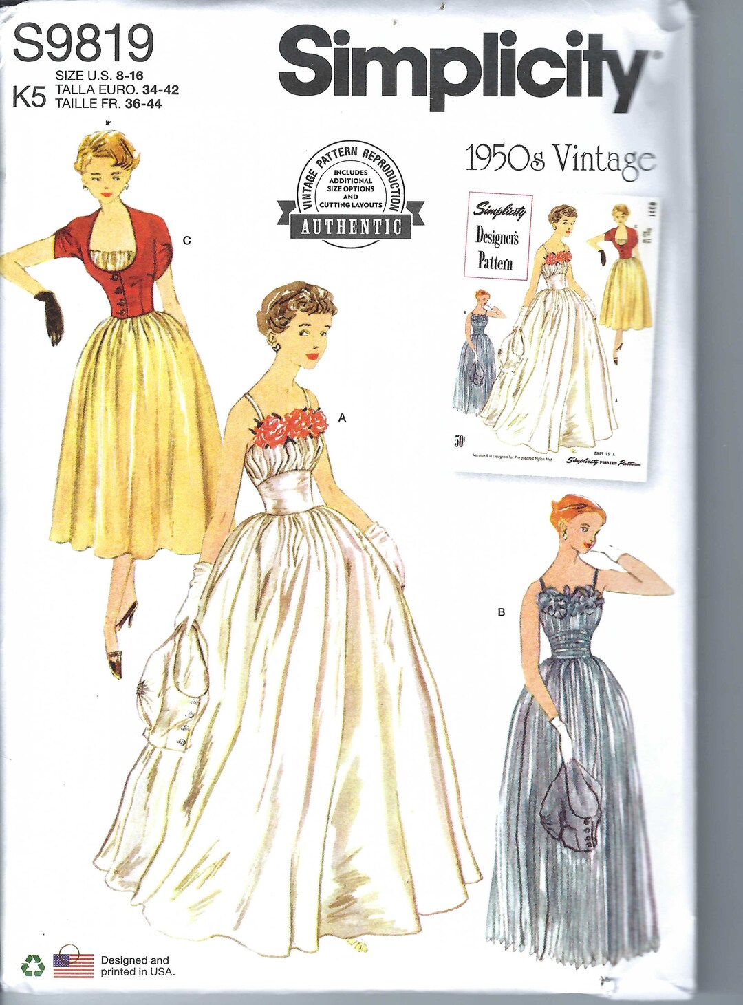 Uncut Simplicity Sewing Pattern 11970 9819 Misses' Retro 1950's Style ...