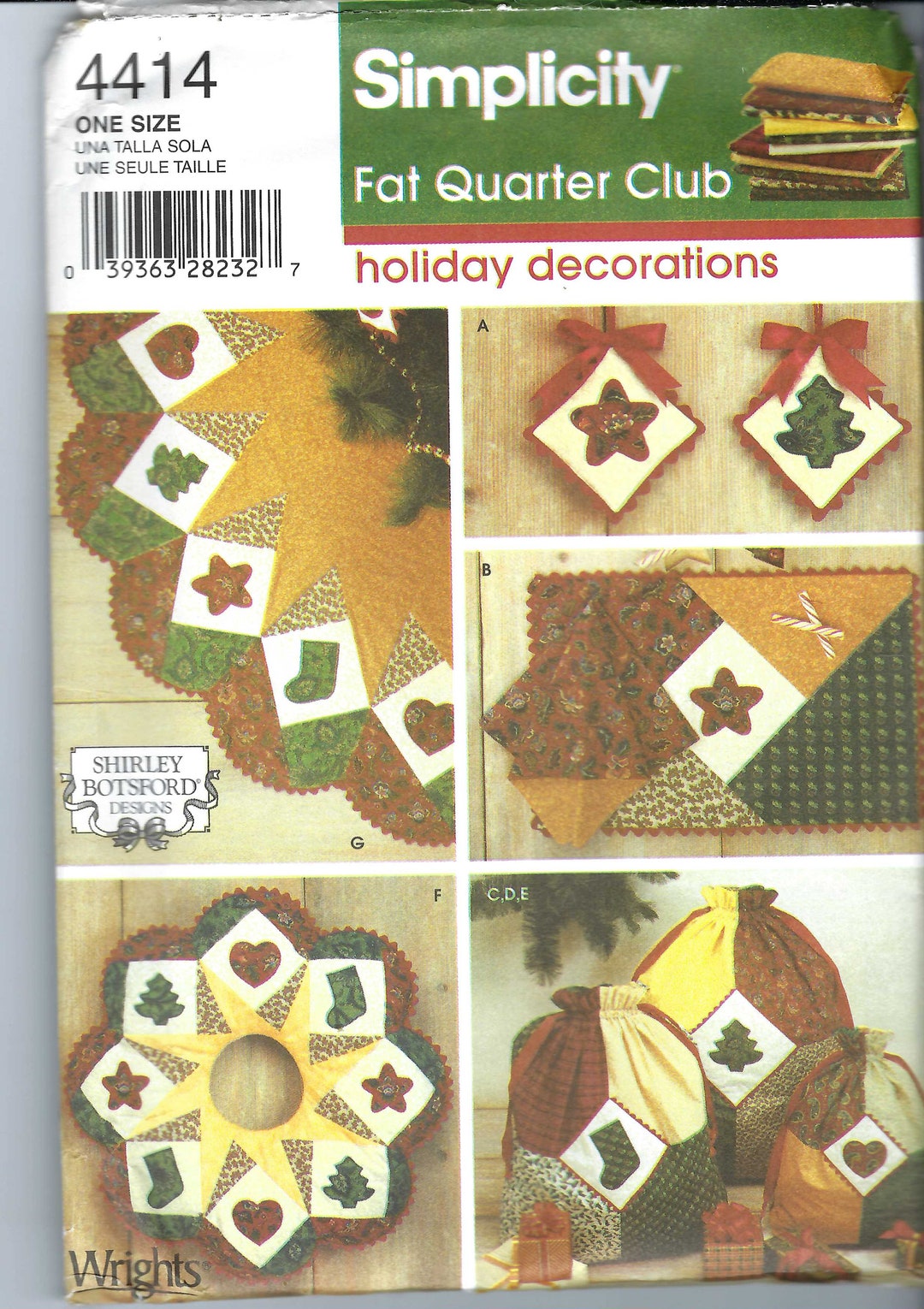 Uncut Simplicity Sewing Pattern 4414 Craft Holiday Crafts Using Fat ...
