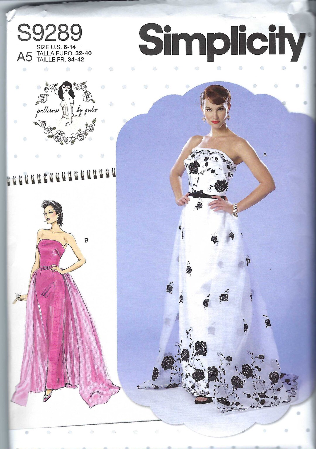 Uncut Simplicity Sewing Pattern Strapless Dress, Detachable Train and ...