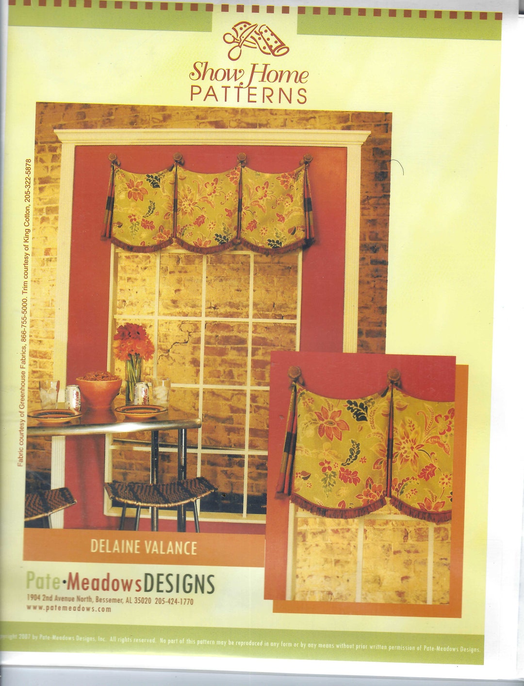 Rare Uncut Delaine Valance Pattern by Show Home Pate Meadows Designs Factory Folded - Etsy