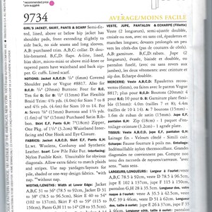 Uncut Vogue Sewing Pattern 9734 Sewing Pattern, Girls Jacket, Skirt ...