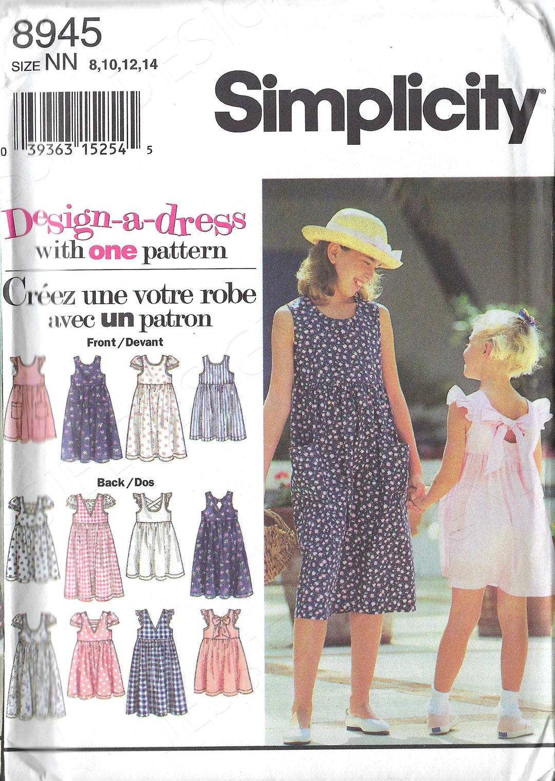 Uncut Vintage Simplicity Sewing Pattern 8945 Little Girls Design a ...