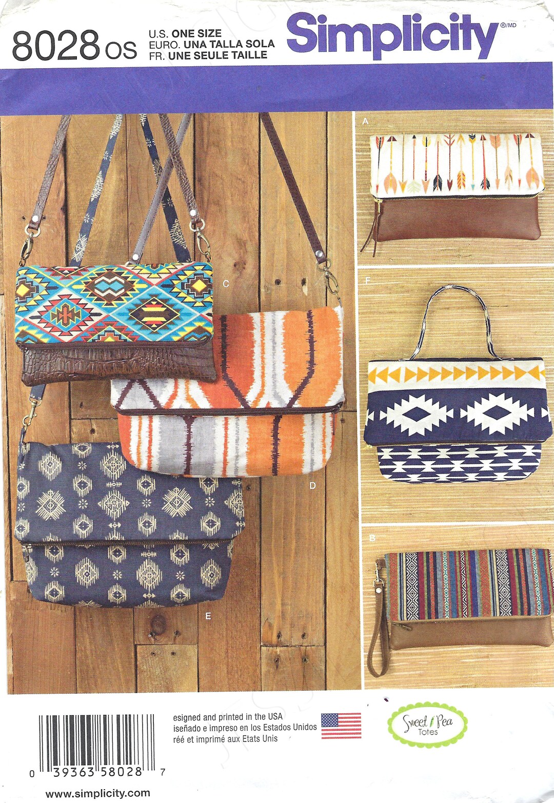 Uncut Simplicity Sewing Pattern Womens Bags, Clutch Bag Pattern ...