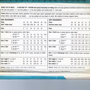 Uncut Vintage Simplicity Sewing Pattern Misses Set of Skirts 6527 Size ...