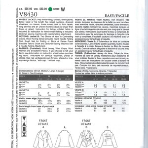 Uncut Vogue Sewing Pattern 8430 Wearable Art Jackets by Marci Tilton ...