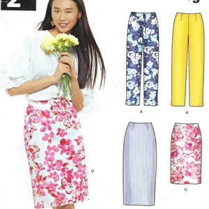 Uncut New Look Sewing Pattern 810 6544 Misses Skirt & TROUSERS EASY ...