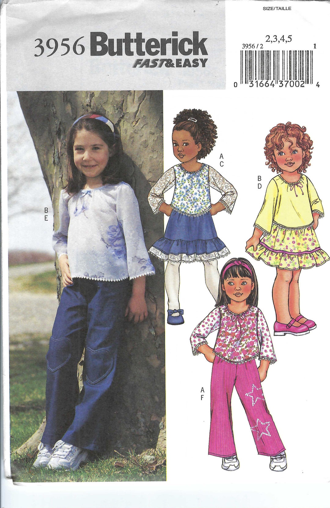Uncut Butterick Sewing Pattern Sew Fall Clothes Clothing Peasant Top ...