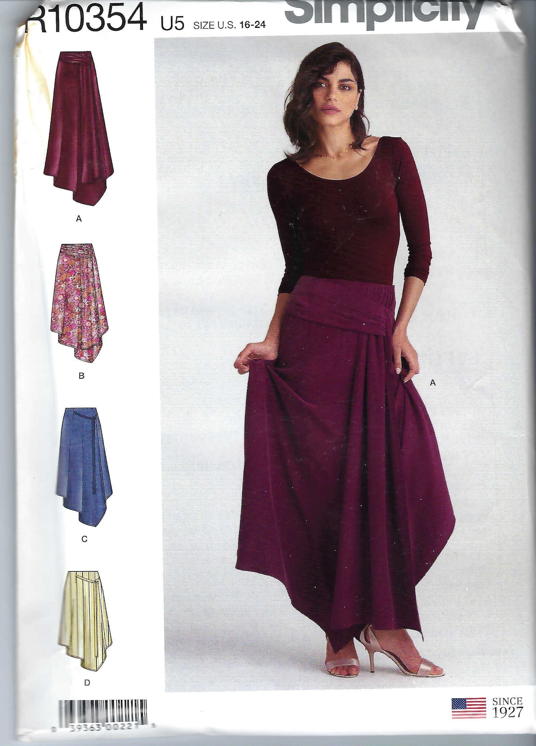 Uncut Simplicity Sewing Pattern Asymmetrical Skirts Sewing Pattern by ...