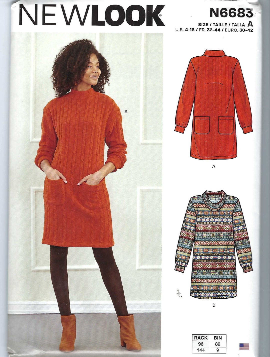 Uncut New Look Sewing Pattern 6683, New Look Sewing Pattern, Dress With ...