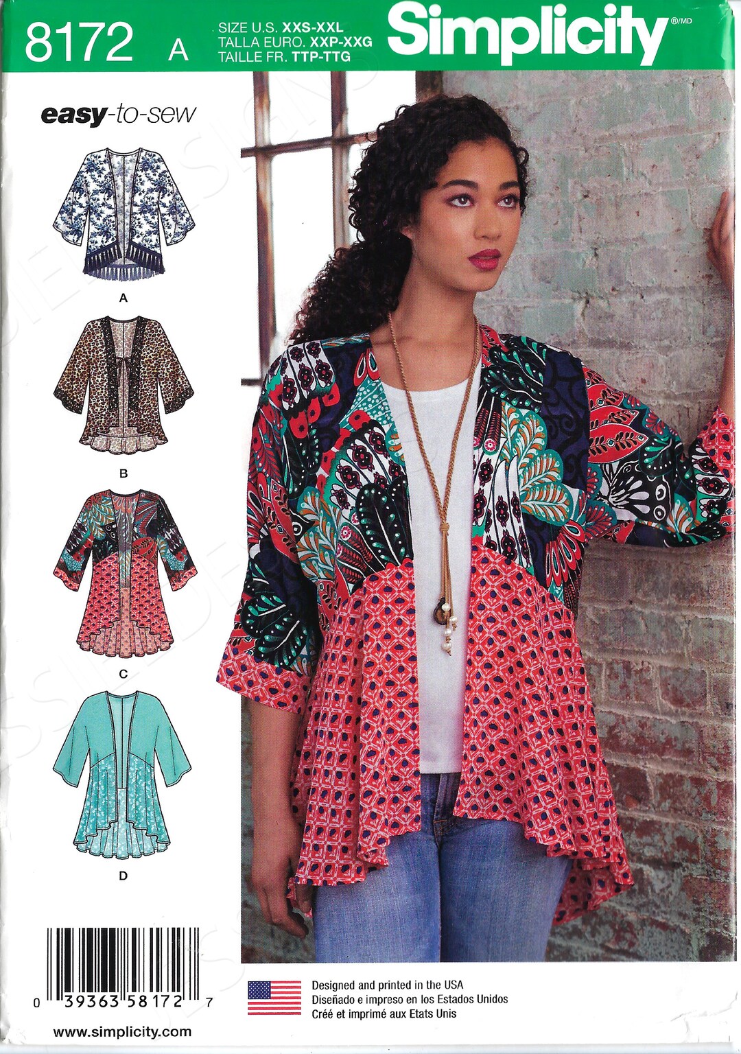 Uncut Simplicity Sewing Pattern 8172 Size XXS-XXL Tunic FF - Etsy