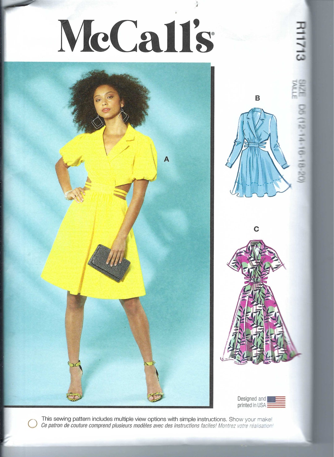 Uncut Mccalls Sewing Pattern 11713 8361 Misses Dress Sewing Pattern ...