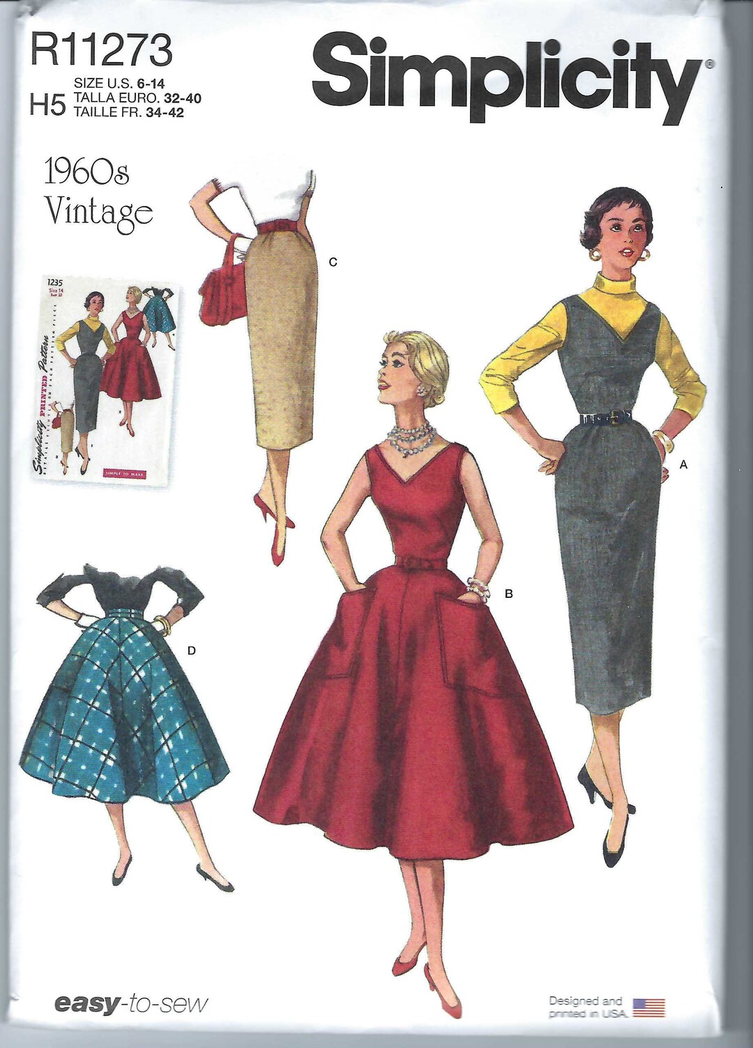 Uncut Simplicity Sewing Pattern 11273 9449 Misses Dress Jumper and ...
