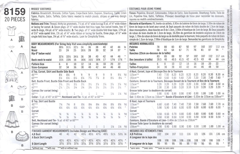 UNCUT simplicity sewing pattern 8159 Women's Cosplay Dress | Etsy