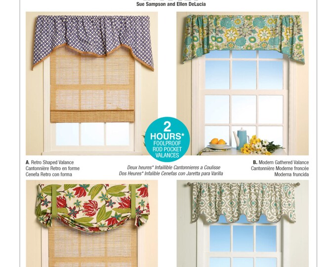 Uncut Four Window Valances Patterns, Mccalls Pattern 7034, Sew Designer ...