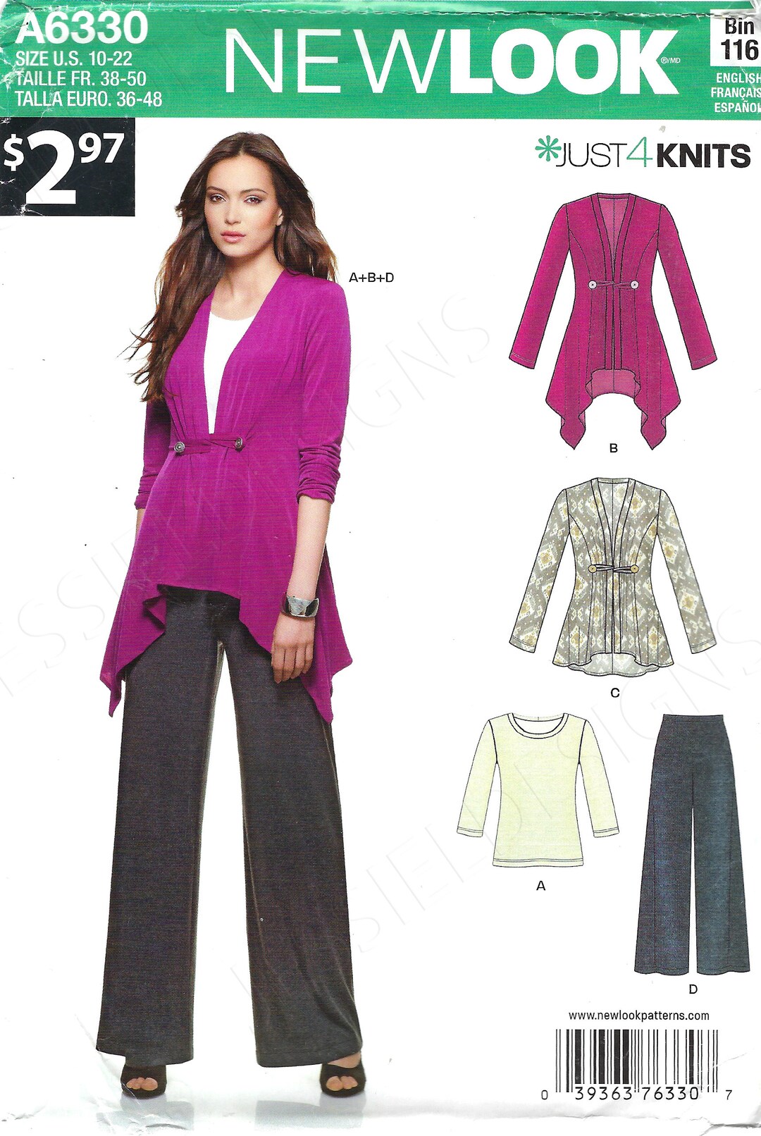 Uncut New Look Sewing Pattern 718 6330 Free Us Ship Suit Jacket Skirt ...