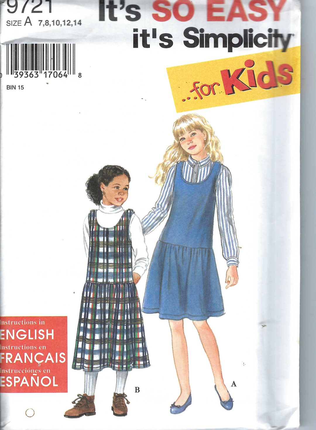 Uncut Vintage Simplicity Sewing Pattern Girls 7 8 10 12 14 Simplicity ...