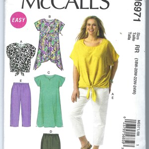 Uncut Mccall's Sewing Pattern 6971 Top Tunic PANTS Shorts DRESS Women's ...